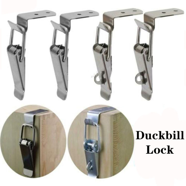 1Pc 90 Degrees Duck-mouth Buckle Hook Lock Stainless Steel Spring ...