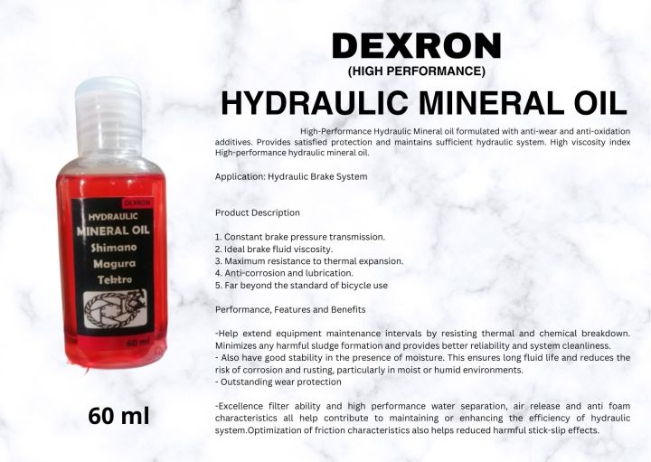 DEXRON PURE HYDRAULIC MINERAL OIL For bike Hydraulic Disc Break 60ml ...