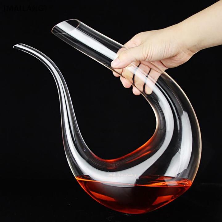 [MAILANG] Crystal U-shaped Wine decanter กล่องของขวัญ Swan decanter เครื่องแยกไวน์สร้างสรรค์ ...