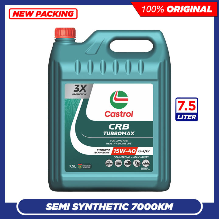 CASTROL CRB TURBOMAX 15W40 CI-4 E7 Semi Synthetic Diesel Engine Oil (7 ...