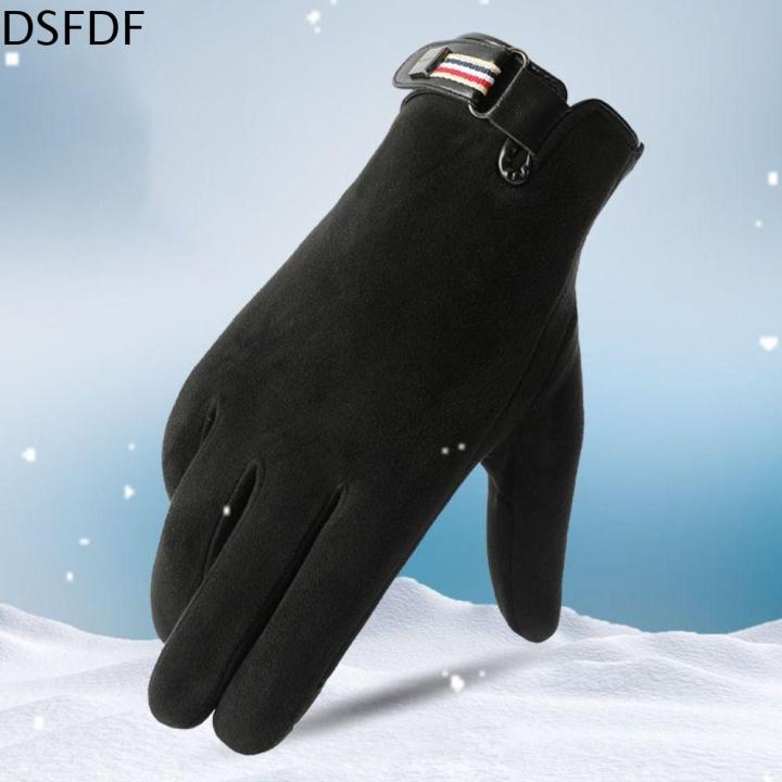 DSFDF เก็บความอบอุ่น ถุงมือฤดูหนาวสำหรับผู้ชาย กันลม กันลื่น ถุงมืออุ่น ...
