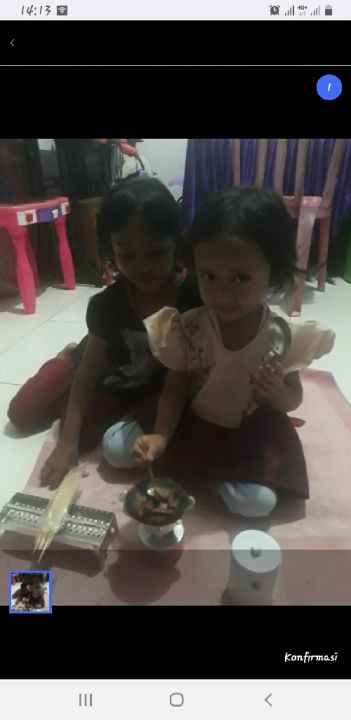 mainan anak masak sate mini/arang/tusuk sate/kipas/nampan/bakul lengkap ...