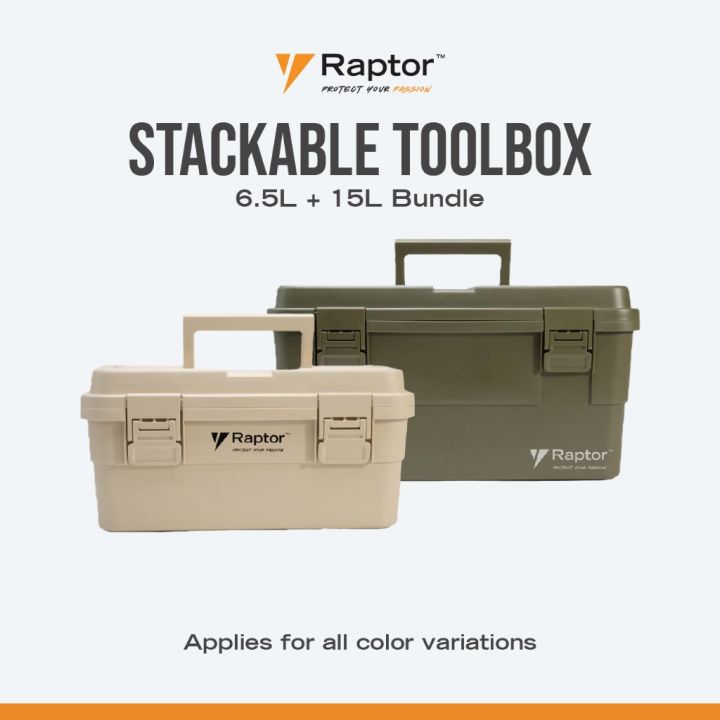 Raptor Case Utility Stackable Toolbox 6.5L + 15L Bundle | Raptor PH | Lazada PH