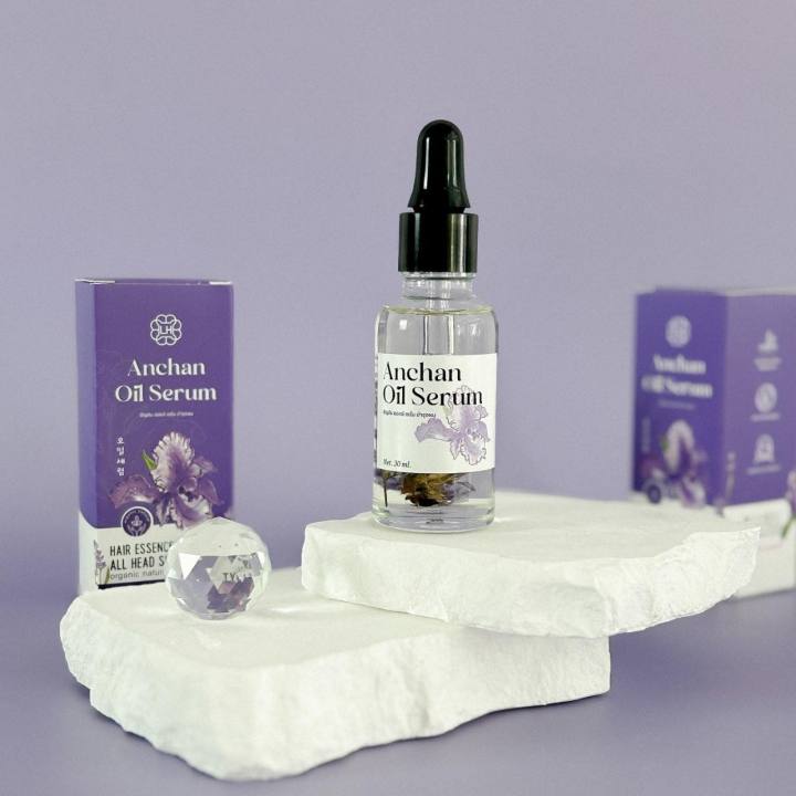 1 ขวด อัญชัน ออยล์ เซรั่ม บำรุงผม ANCHAN OIL SERUM HAIR ESSENCE ALL HEAD SKIN TYPES แฮร์เซรั่ม ...