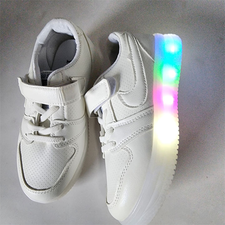 LED shoes for kids velcro light up sneakers for kids size26-35 | Lazada PH