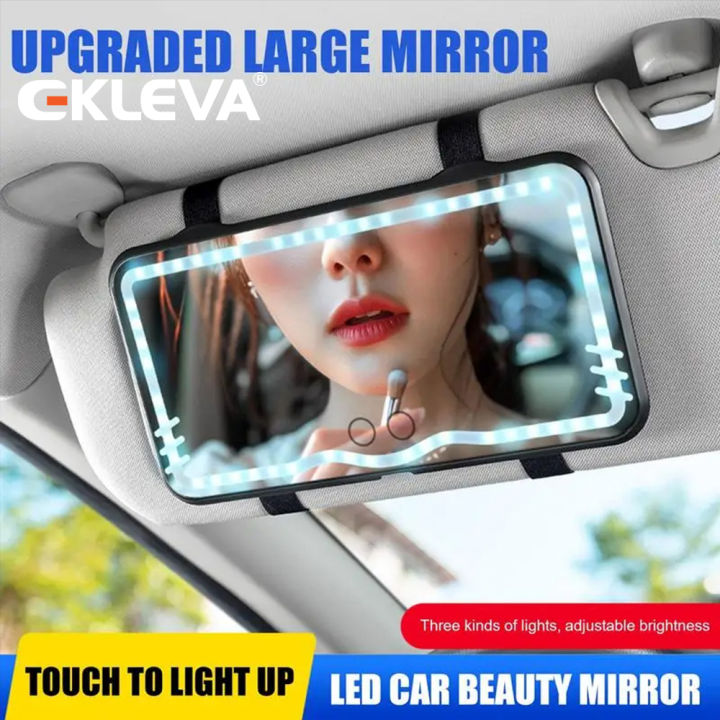 EKLEVA Car Vanity Mirror With Lights Dimmable Car Makeup Mirror With ...