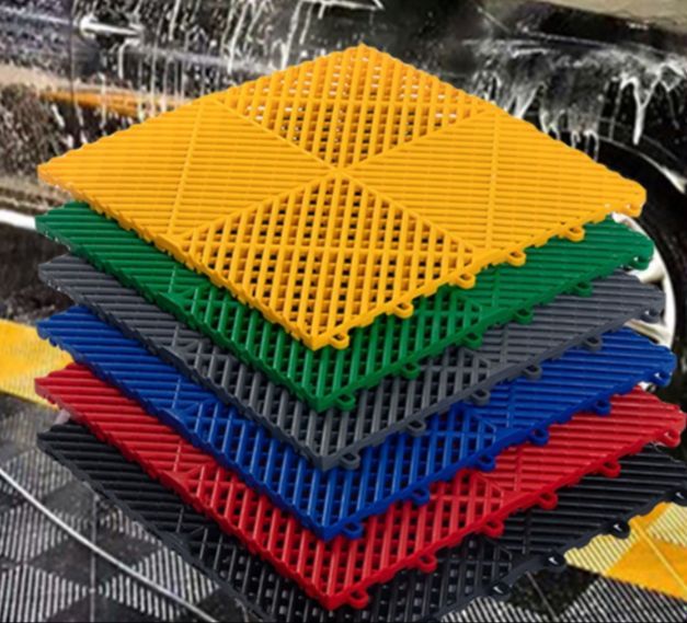 Easy Clean Floor Tiles PVC Modular Interlocking Cushion Anti-Slip ...