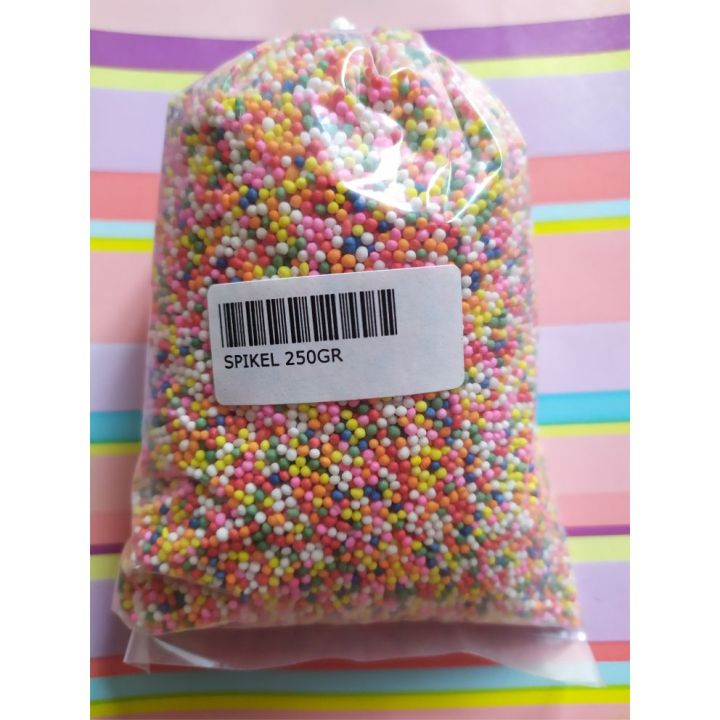 SPIKEL 250 Gram / Sprinkle Trimit Warna Warni Topping Hiasan Makanan ...