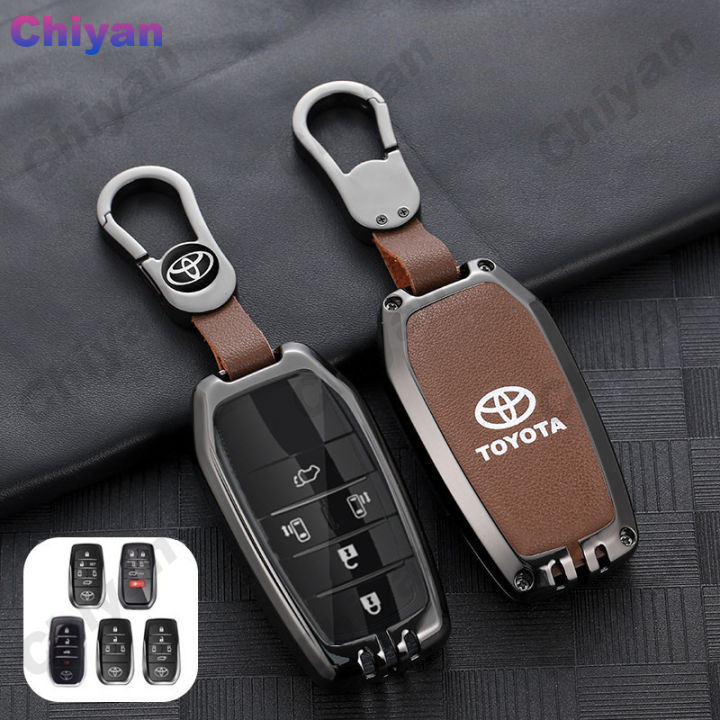 Zinc Alloy Genuine Leather Car Key Case Cover Smart Remote Fob Shell ...