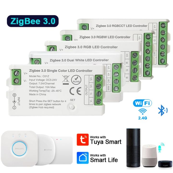 Zigbee 3.0 LED Controller 2.4Ghz CCT RGB RGBW RGBCCT LED Strip Tuya ...