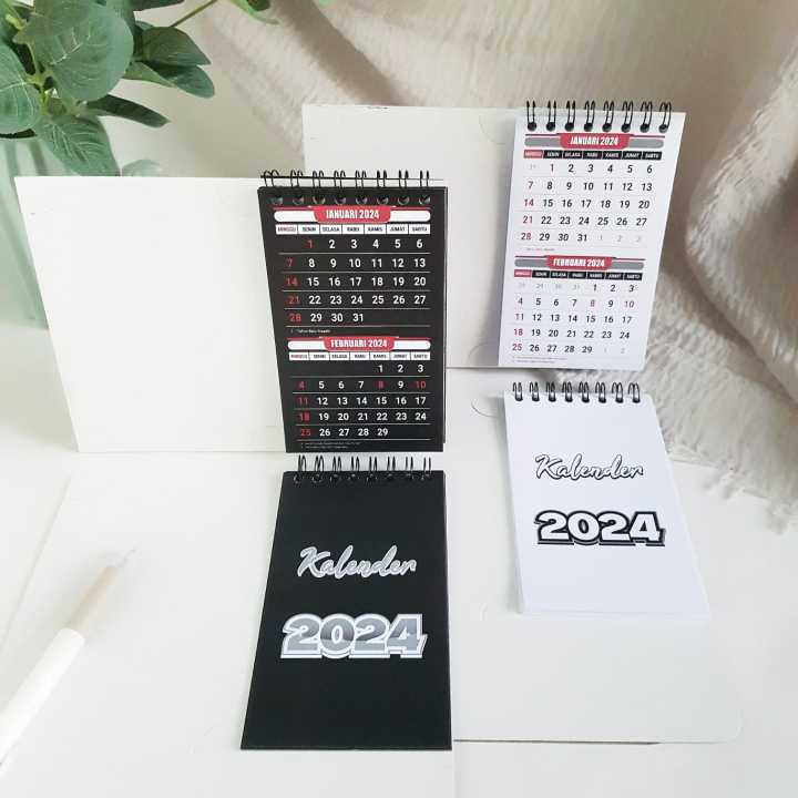 Kalender 2024 Aesthetic / Kalender Meja 2024 / Kalender Duduk ...