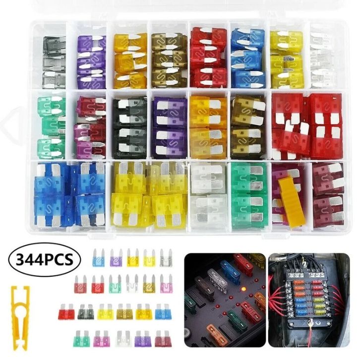 344pcs Assorted Car Fuse Mini Blade Fuses Set Auto Truck Assortment ...
