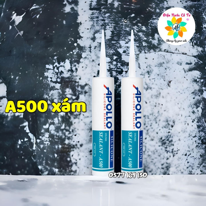 Keo silicone Apollo A500 Xám Đậm D-Gray dán chống thấm chống dột nhôm ...