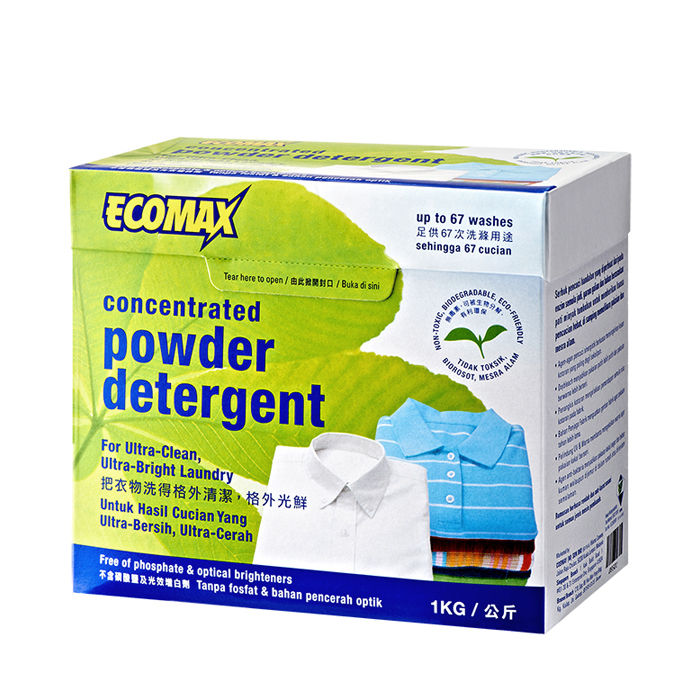 (Set of 2) Ecomax Concentrated Powder Detergent 1kg [READY STOCK] | Lazada
