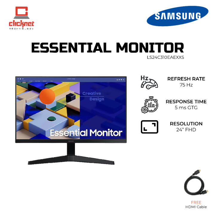 "Samsung 24-inch LS24C310EAEXXS S3 S31C FHD IPS Freesync Monitor - 75Hz ...