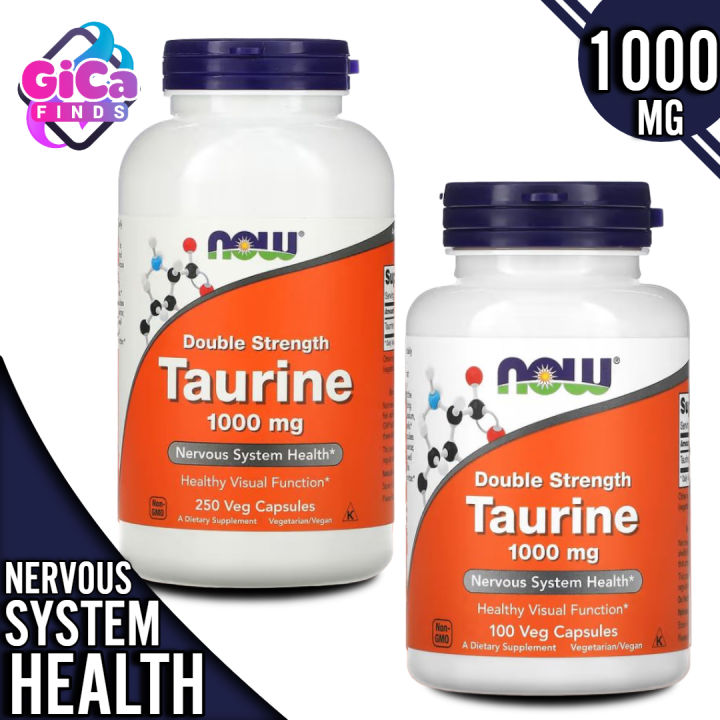 Now Foods Taurine Double Strength 1000 Mg 100 Veg Capsules Or 250 Veg