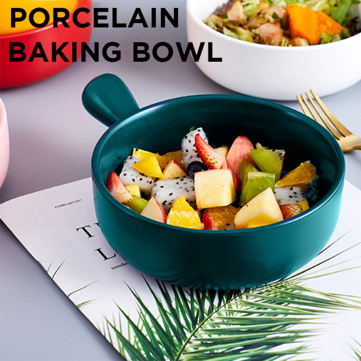 Locaupin Bakeware Round Porcelain Baking Dish Bowl Rice Salad Serving ...