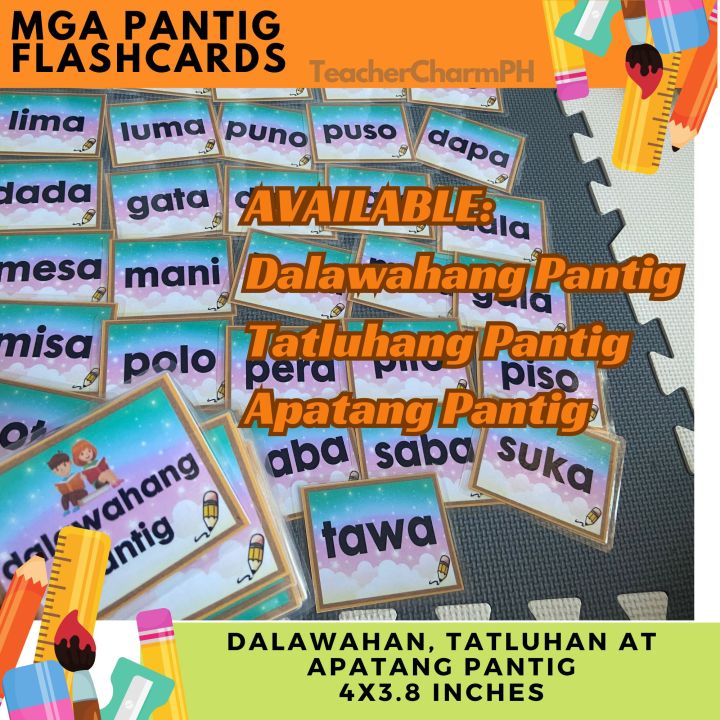 Dalawahan Tatluhan at Apatang Pantig na Salita Flashcards 60 pcs ...