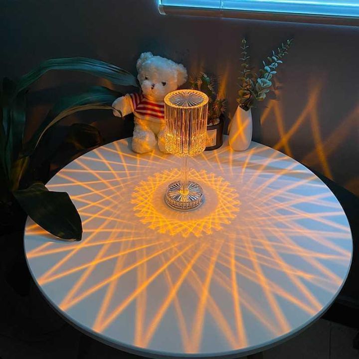 Đèn màu pha lê cảm ứng thông minh, đèn ngủ LED RGB để bàn, đèn trang ...