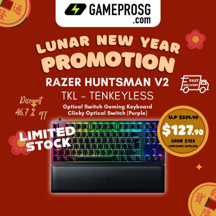 Razer Huntsman V2 TKL Wired Optical Switch Gaming Keyboard with Chroma ...
