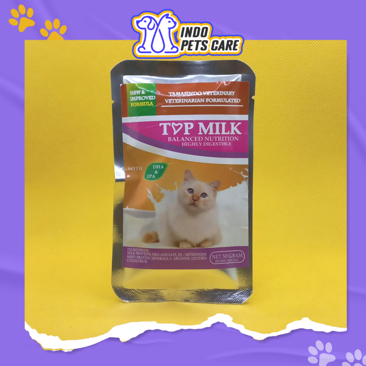 SUSU KUCING - TOP MILK CAT 50 GRAM - DENGAN DHA DAN EPA TOPMILK KHUSUS ...