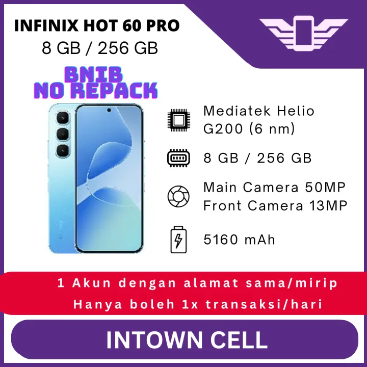 INFINIX HOT 60 pro 8/256 - GARANSI RESMI | Lazada Indonesia