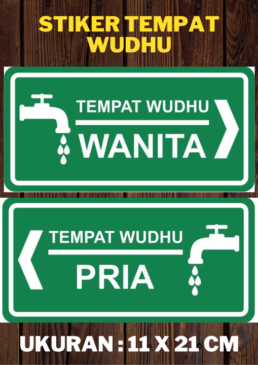STIKER VINYL PETUNJUK TEMPAT WUDHU PRIA DAN WANITA | Lazada Indonesia