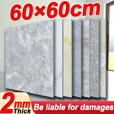 【24h Shipping】Floor Sticker 60x60cm Vinyl Tiles PVC Floor Stickers ...