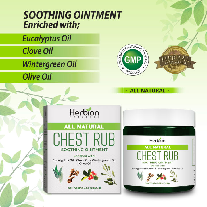 Herbion Herbal Chest Rub, - Ointment with Original Medicated Vapors, 3. ...