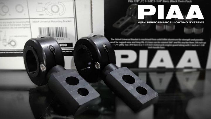 ขาจับสปอตไลท์ PIAA 360 Black Universal Mounting Bracket Kit, Fits 0.75" | 1" | 1.125" | 1.25 ...