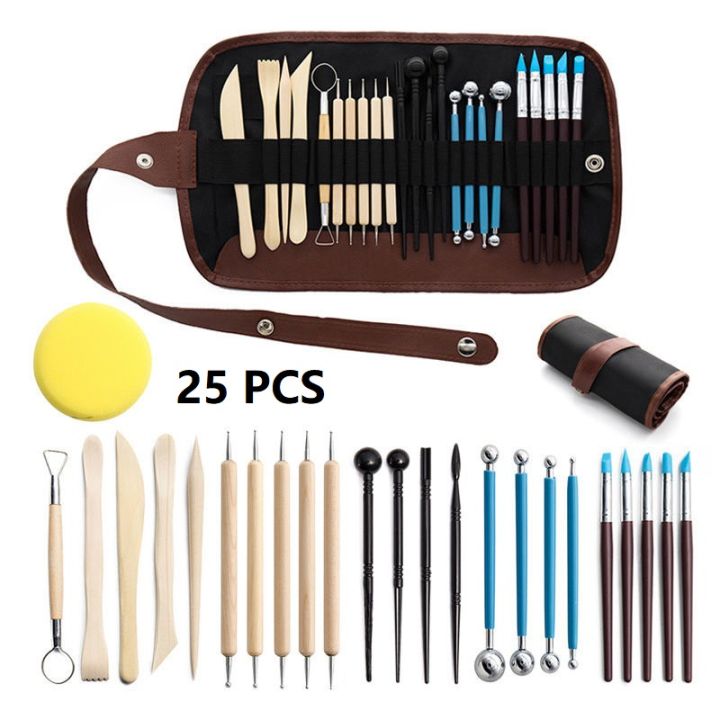 【Local delivery】25Pcs Arts Crafts Clay Sculpting Tools Set Modeling ...