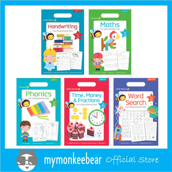 5 Books Little Genius Educational Book Set For Kids Ages 5-6 To Learn ...