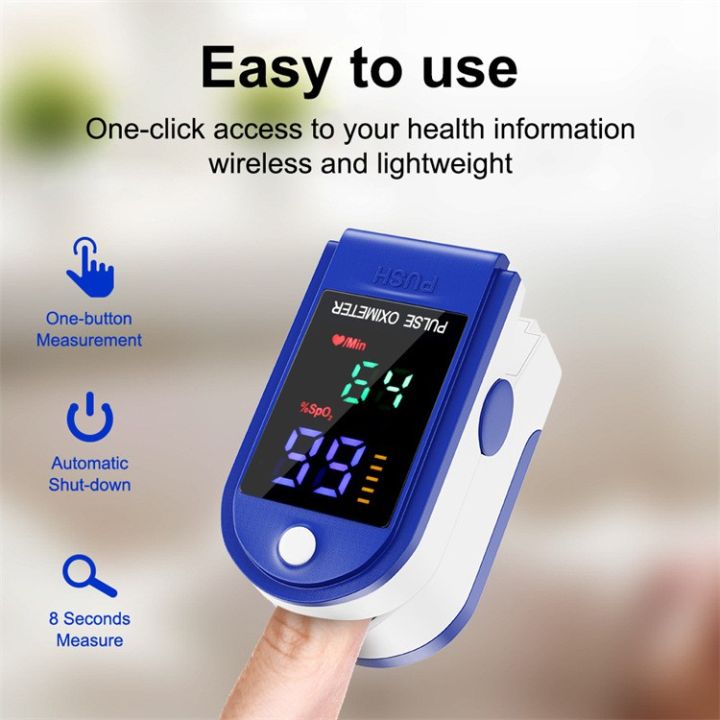 [4 Color LED Display ] Portable Finger Oximeter Fingertip Pulse ...