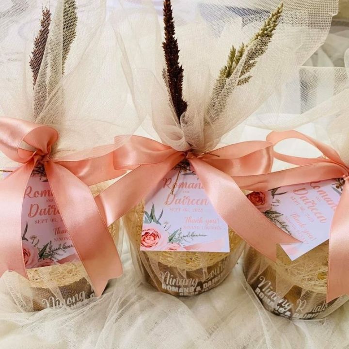 【Decorate】 Abaca Lamp 6by7 inches Souvenir Set for Ninong Ninang ...