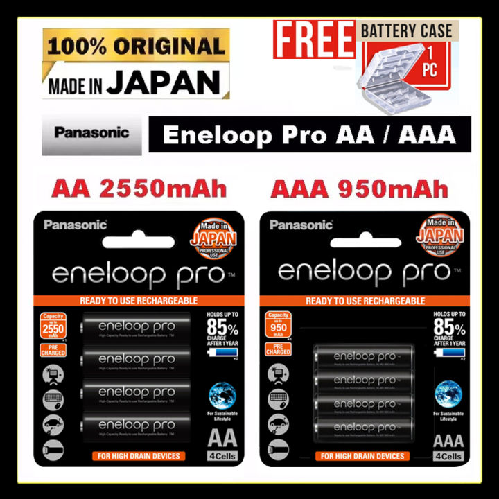 Panasonic eneloop pro Original 1.2V AA AAA Rechargeable Battery Pack of ...