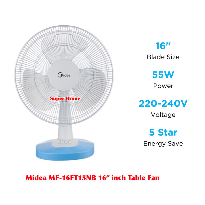 Midea Table Fan MF-16FT15NB ((16 inch)) Table Fan | Lazada