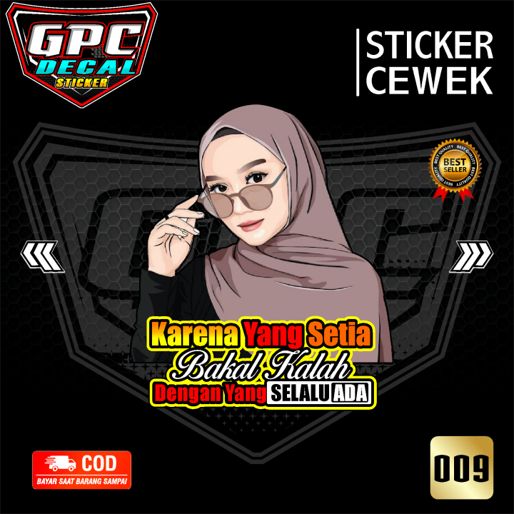 STICKER DECAL MOBIL DAN MOTOR VARIASI KATA KATA CEWEK HIJAB- STICKER ...