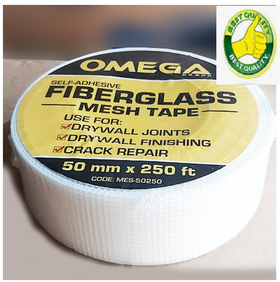 Omega Self Adhesive Fiberglass Mesh Tape 50mm x 100ft or 250 ft. Dry ...