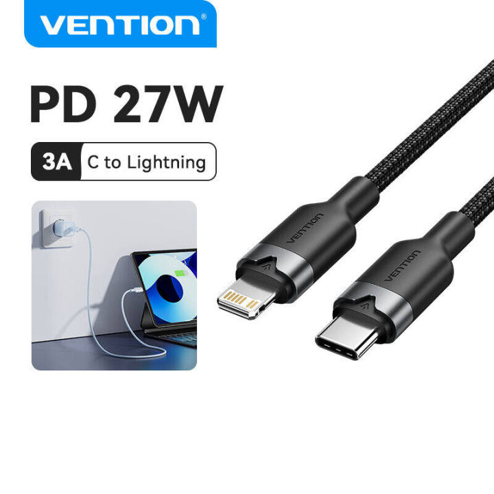 Vention PD 27W USB 2.0 Type-C to Lightning fast charging cable for iPhone 15 Pro Max 14 13 Pro ...