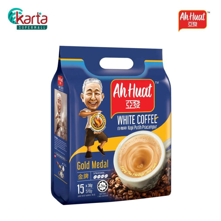 Ah Huat White Coffee Gold Medal 38g x 15s Pack | Lazada