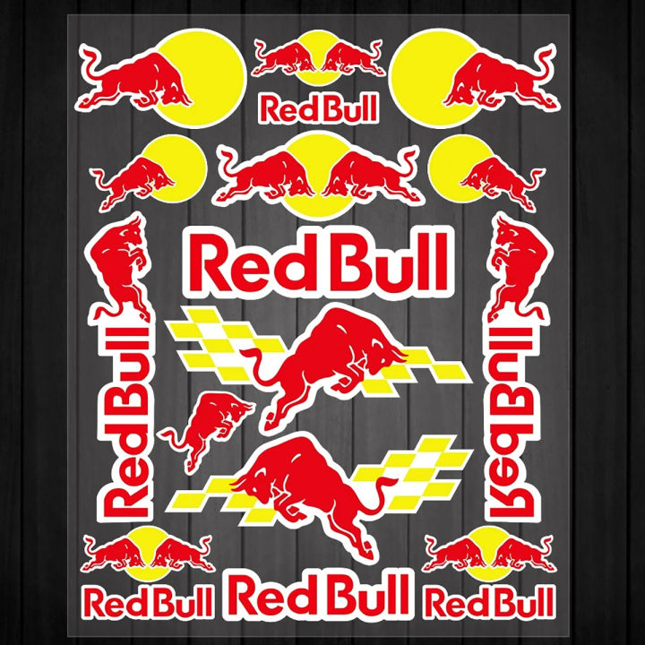 VNBIQ Vinly Red Bull Sticker Logo Decals Motorcycle Badge Helmet Tank ...