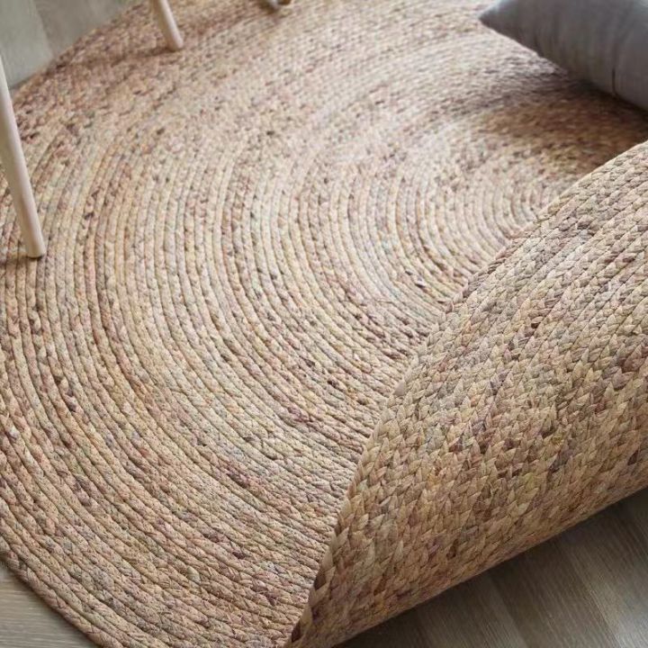 100 Straw Round Cars Rugs for Living Room Bedroom Bulrush Natural Reed ...