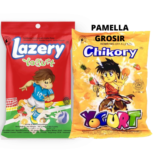 PERMEN LAZERY YOGURT - 100 GR ISI 40 BUTIR || PERMEN CHIKORY SUGUS ...