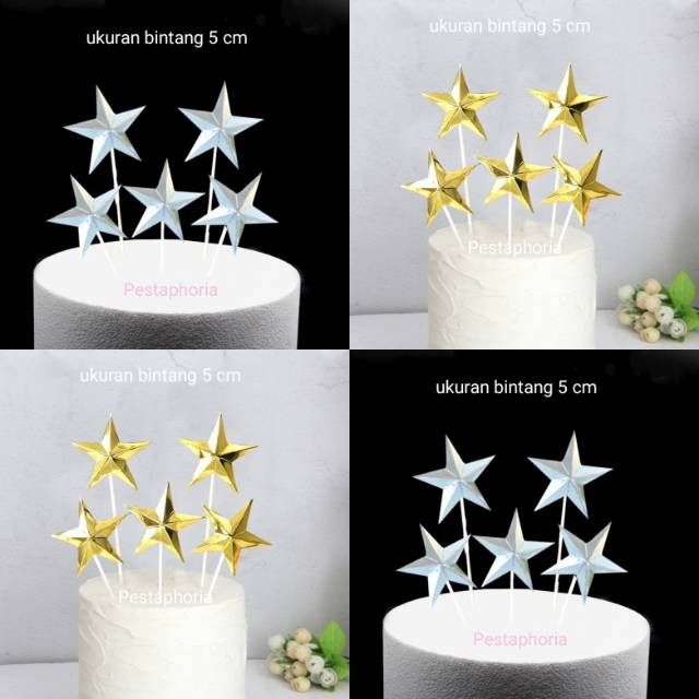 Cake Topper / Topper Kue Star Metalik | Lazada Indonesia