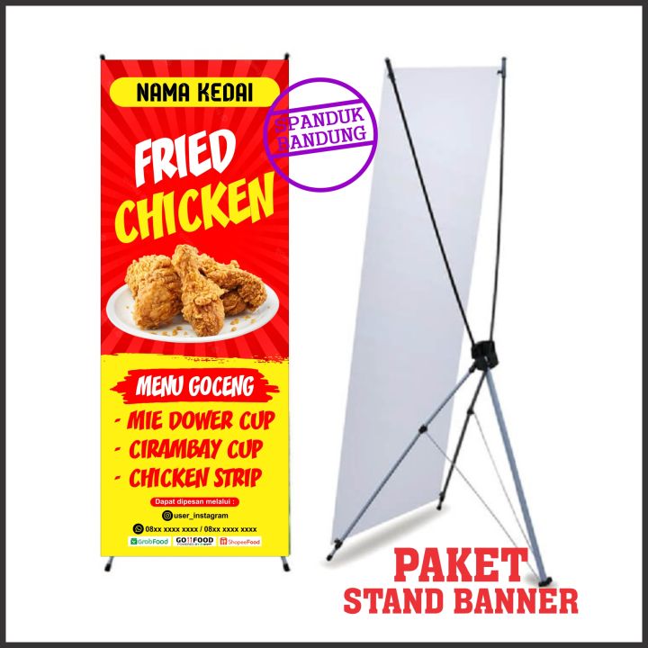 paket stand banner jualan dengan tihang / paket banner free desain ...