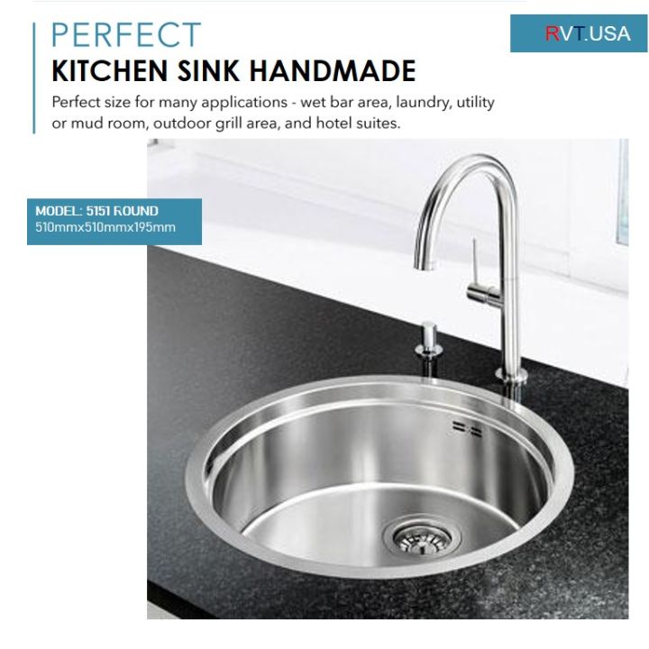 ISLAND Kitchen RUVATI ROUND Stainless Sink WITH Complete Fittings ...