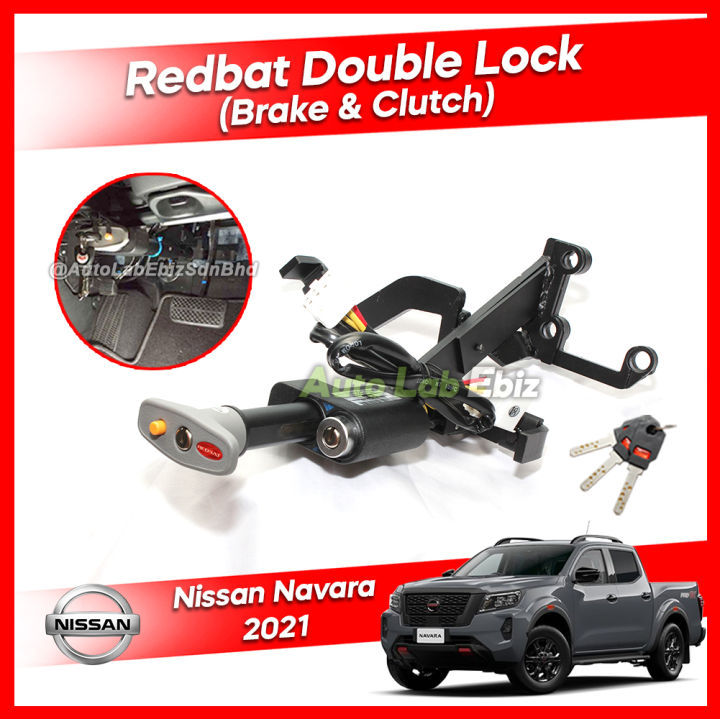 Nissan Navara 2021 Redbat Double Lock (Brake & Clutch Pedal Lock) | Lazada