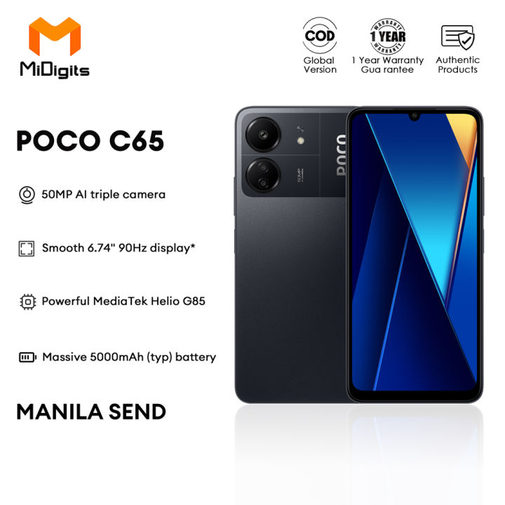 POCO C65 6+128GB MediaTek Helio G85 50MP Al triple camera Massive 5000mAh (typ) battery Smooth 6 ...