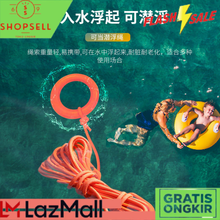 SHOPSELL - Tali Pelampung Floating Ring Rescue Rope 10 Meter 8 mm Tali ...