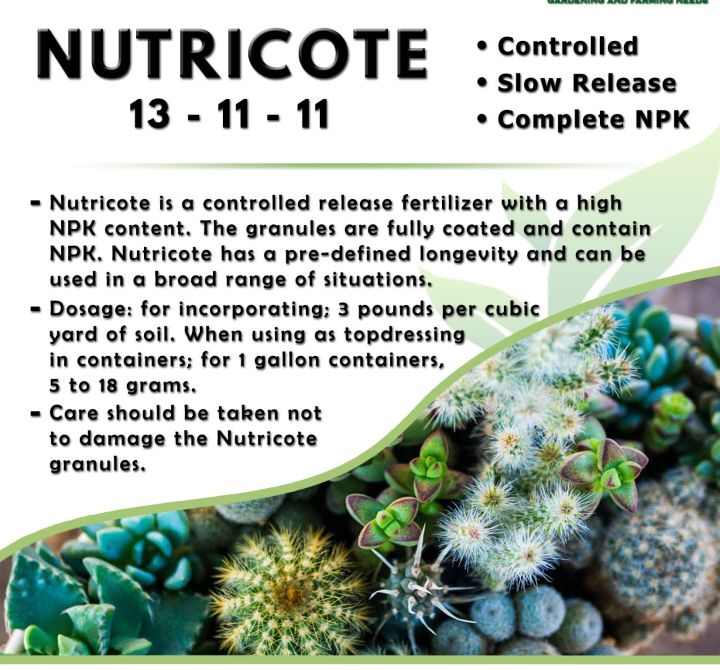 NUTRICOTE 13-11-11 (WITH TRACE ELEMENTS) SLOW AND CONTROLLED RELEASE ...